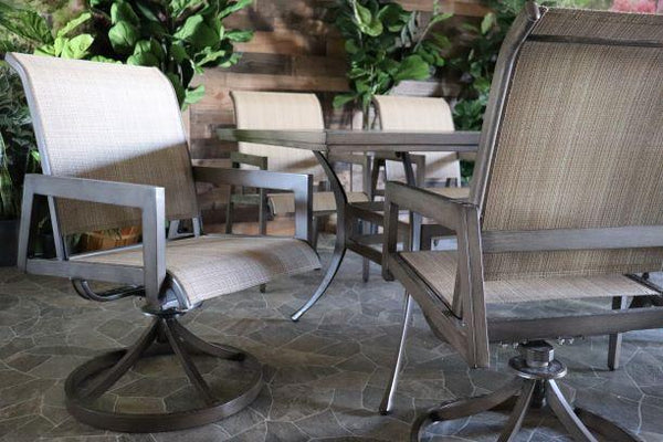 ASTON 7 PIECE DINING SET - 48" X 96" Dining Table, 4 Chairs and 2 Swiv