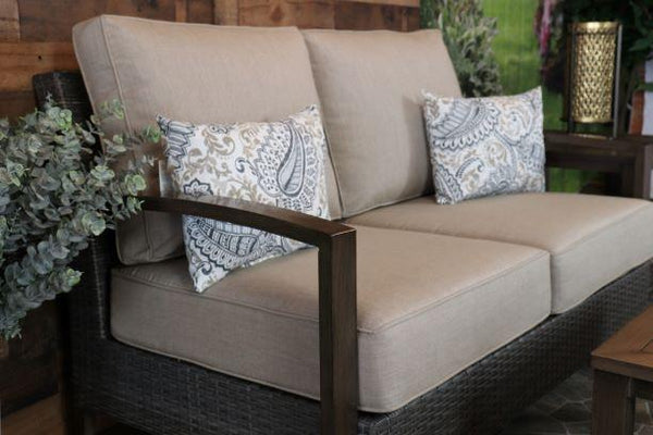 Kennet 4-Piece Outdoor Seating Set - Loveseat, Club Chair, Swivel ...