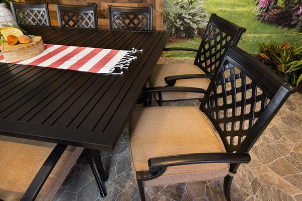 Chateau 11 Piece Outdoor Dining Set - 60" x 93" Stone Harbor Dining ...