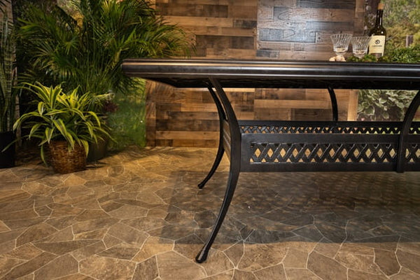 Vienna 11 Piece Dining Set - 60" x 84" Weave Dining Table and 10 Chairs ...