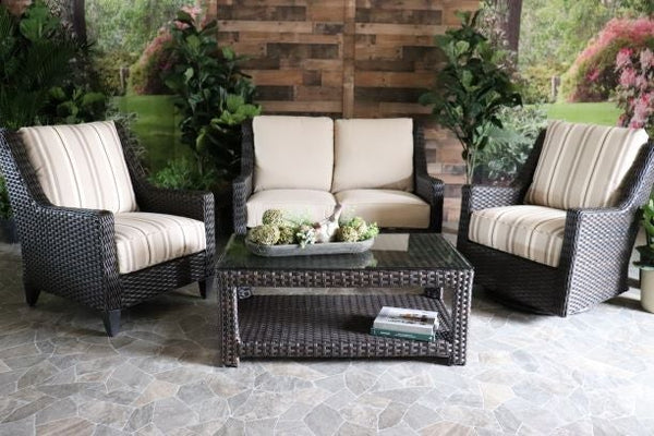 Oconee 4-Piece Outdoor Seating Set - Loveseat, 2 Swivel Gliders ...