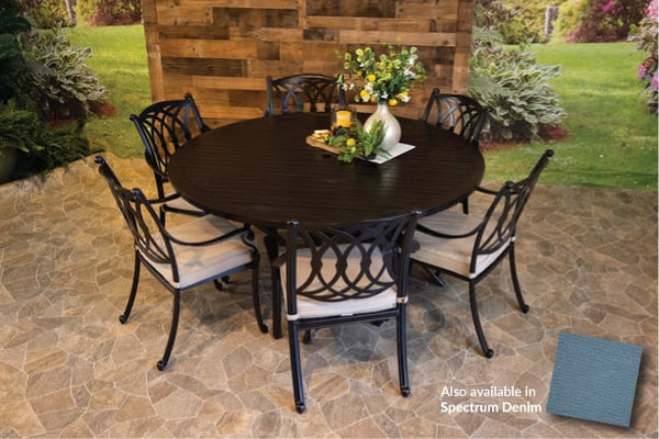 Chelsea 7 Piece Outdoor Dining Set - 66" Round Stone Harbor Dining ...